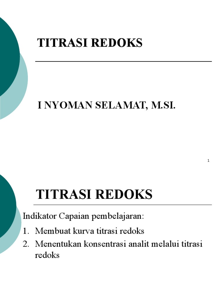 Titrasi - Redoks | PDF