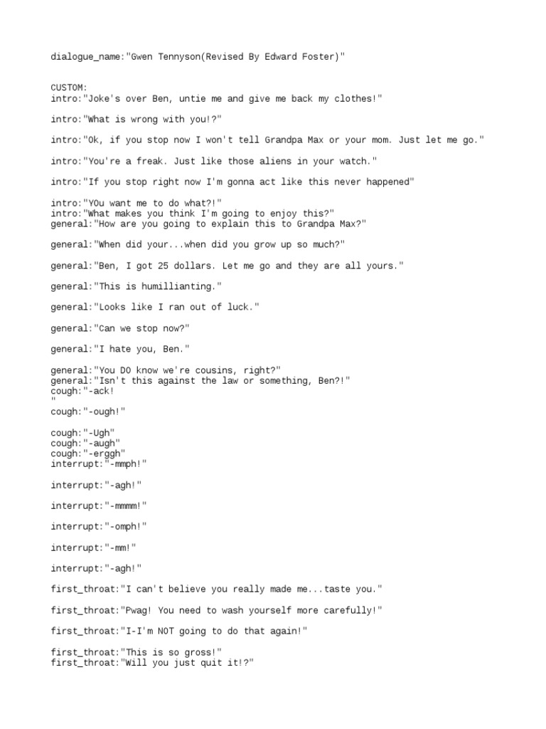 Gwen Tennyson (Edward Foster Revision) | PDF