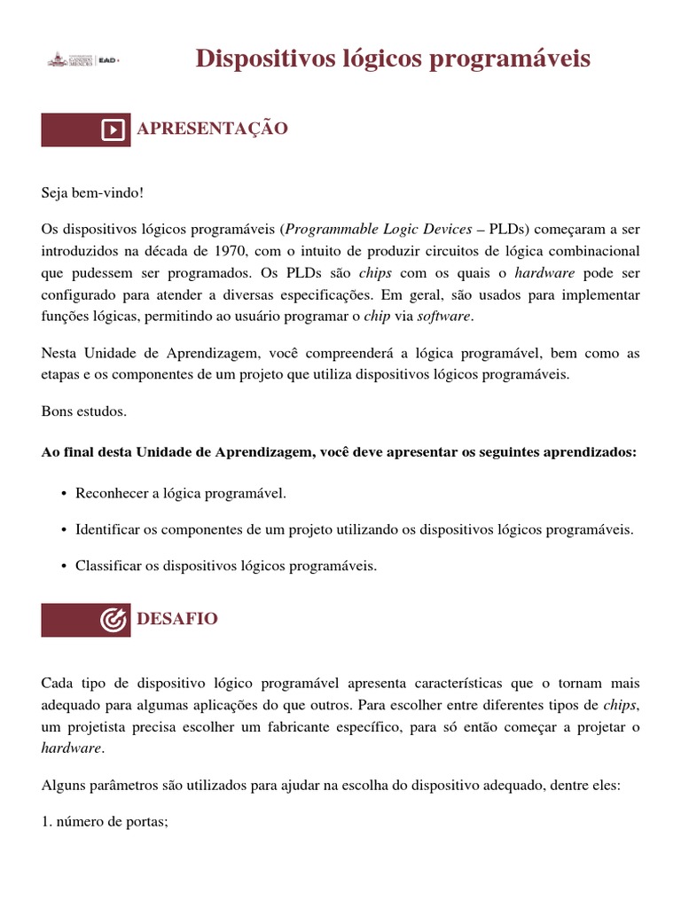 2.2 Dispositivos Lógicos Programáveis | PDF | FPGA | Memória Flash