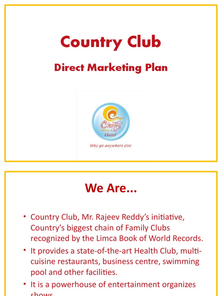 Country Club: Direct Marketing Plan | PDF | Career & Growth | Self ...