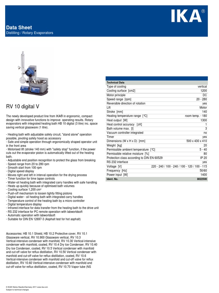 IKA RV10 Digital V | Download Free PDF | Mechanical Engineering ...