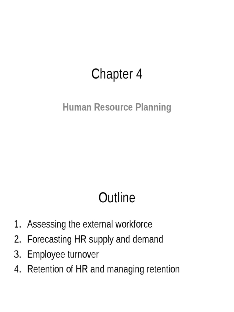 Chapter 4 - Human Resource Planning (STD) | PDF | Employee Retention ...