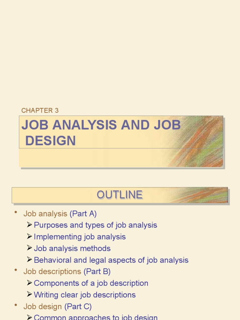 Chapter 3 - Job Analysis and Job Design (STD) 1 | PDF | Competence ...