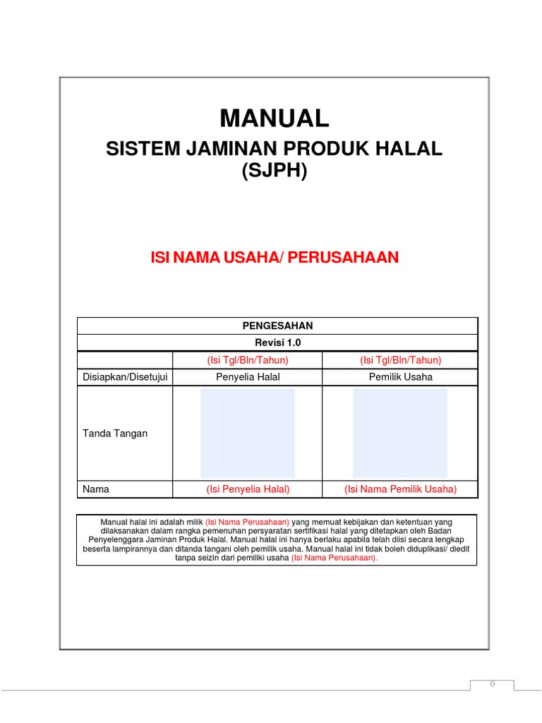 Manual SJPH BPJPH | PDF