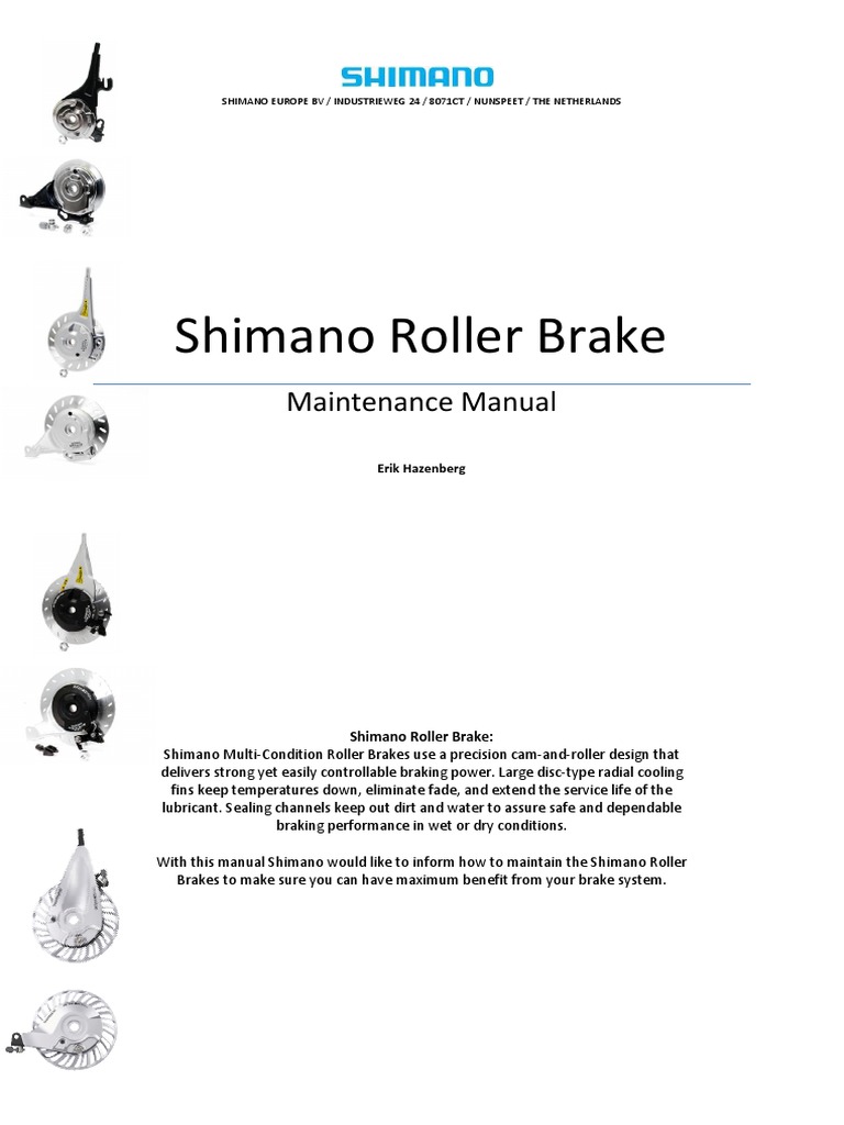 Shimano Roller Brake: Maintenance Manual | PDF | Vehicle Technology | Manufactured Goods