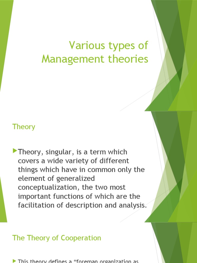Overview of Management Theories | PDF | Theory | Cognition