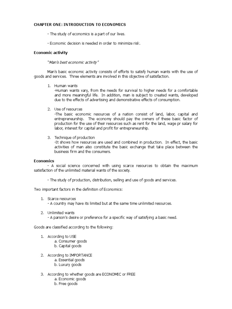 Eco 102 (Chapter 1) New | PDF | Economics | Microeconomics