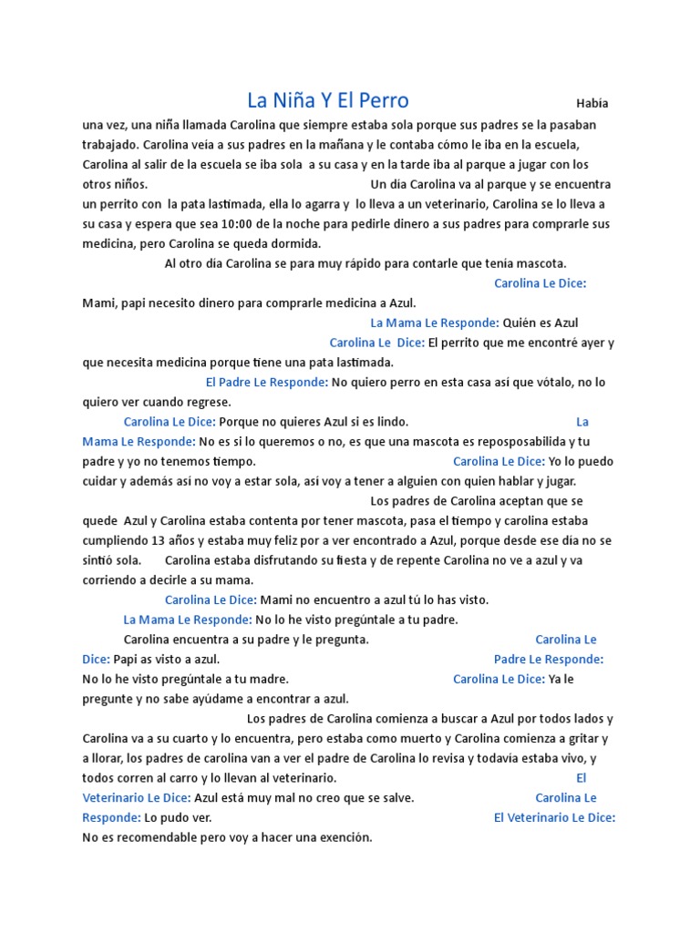 La NiÑa Y El Perro | PDF