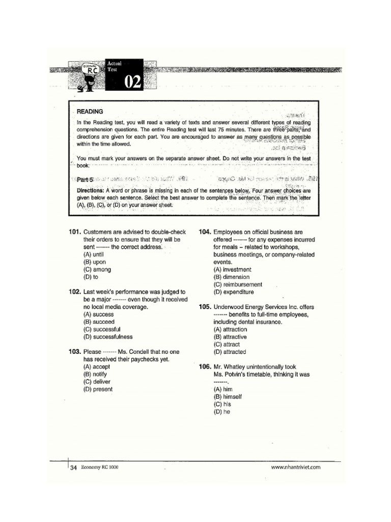 Test 2 - Reading | PDF