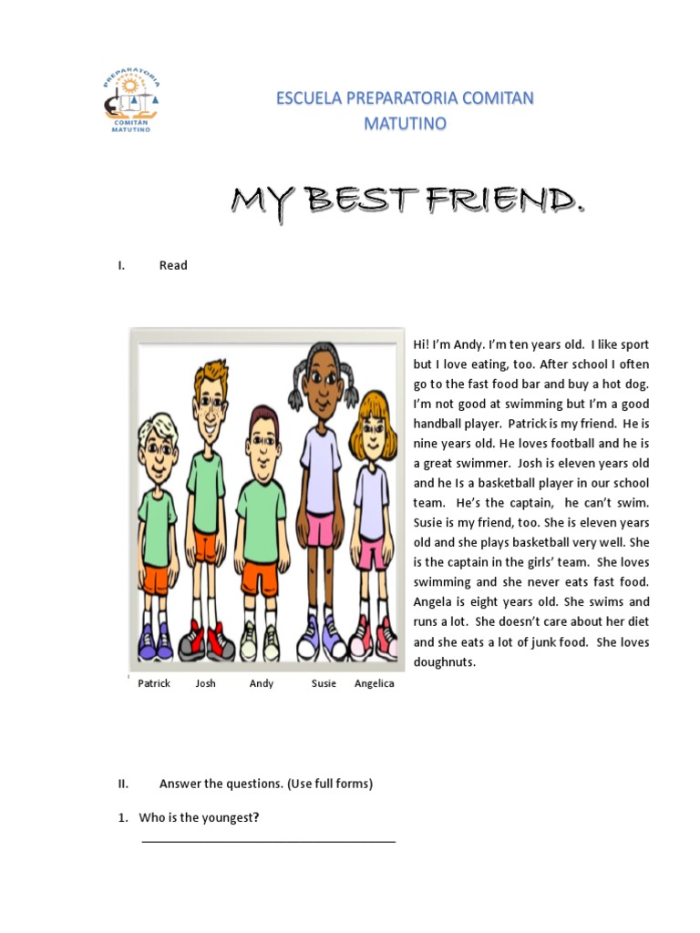 4 B Comp. and Sup. Reading My Best Friend | PDF
