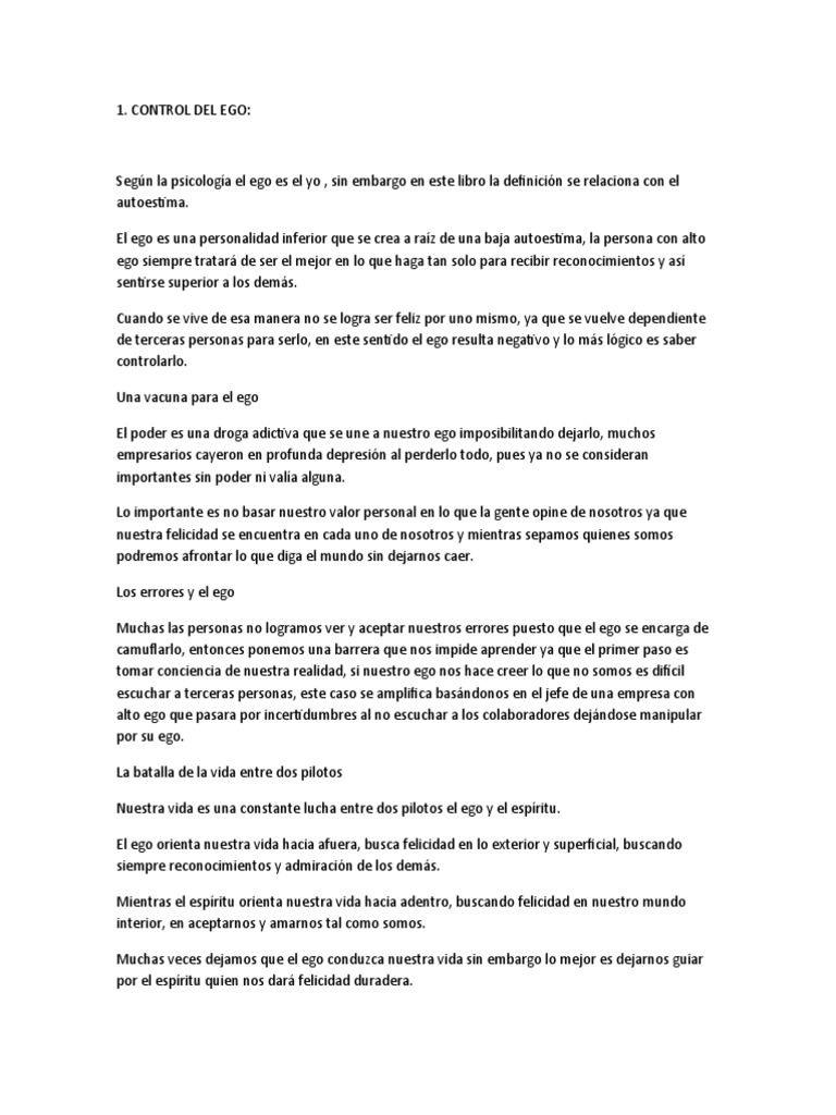 Control Del Ego | PDF | Liderazgo | Felicidad