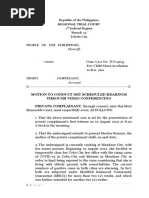 Motion for Videoconference Hearing | PDF | Videotelephony | Expert Witness