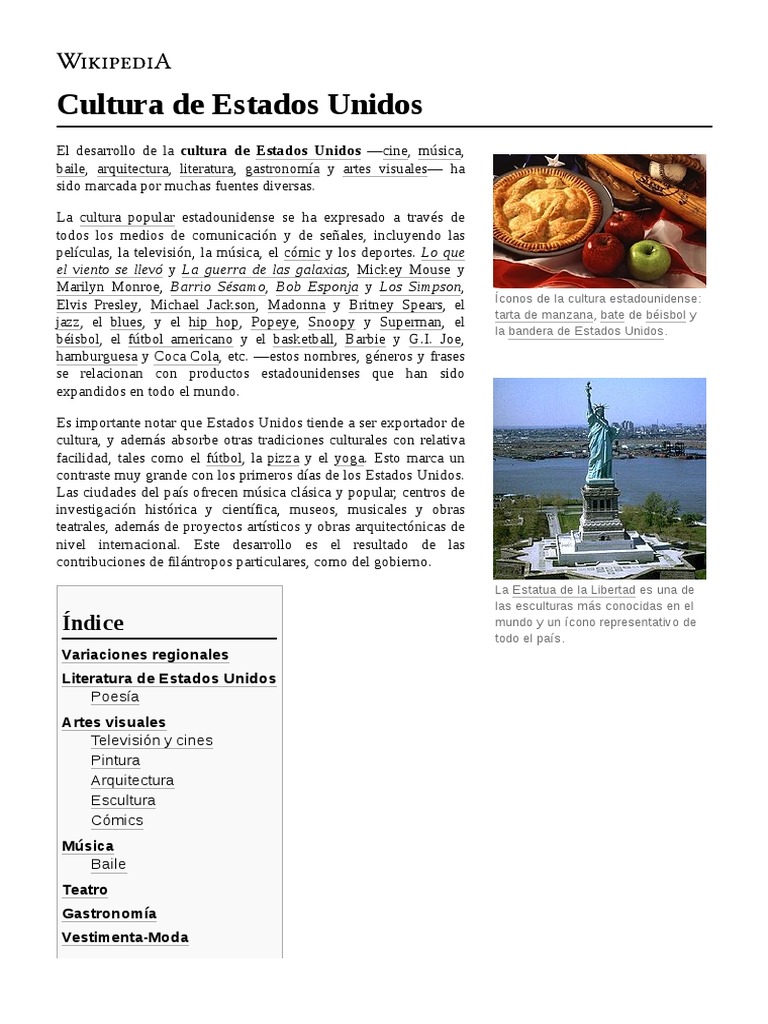 Cultura de Estados Unidos | Descargar gratis PDF | Cultura de los ...
