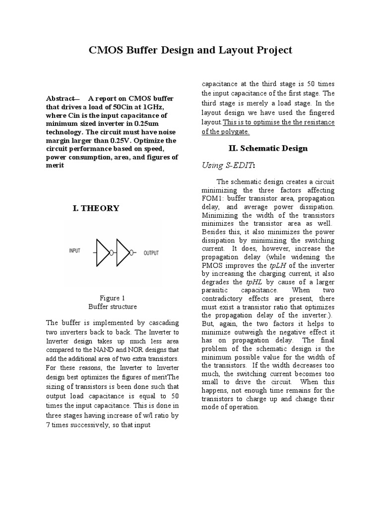 Objective Cmos Buffer Design | PDF | Electrical Components | Cmos