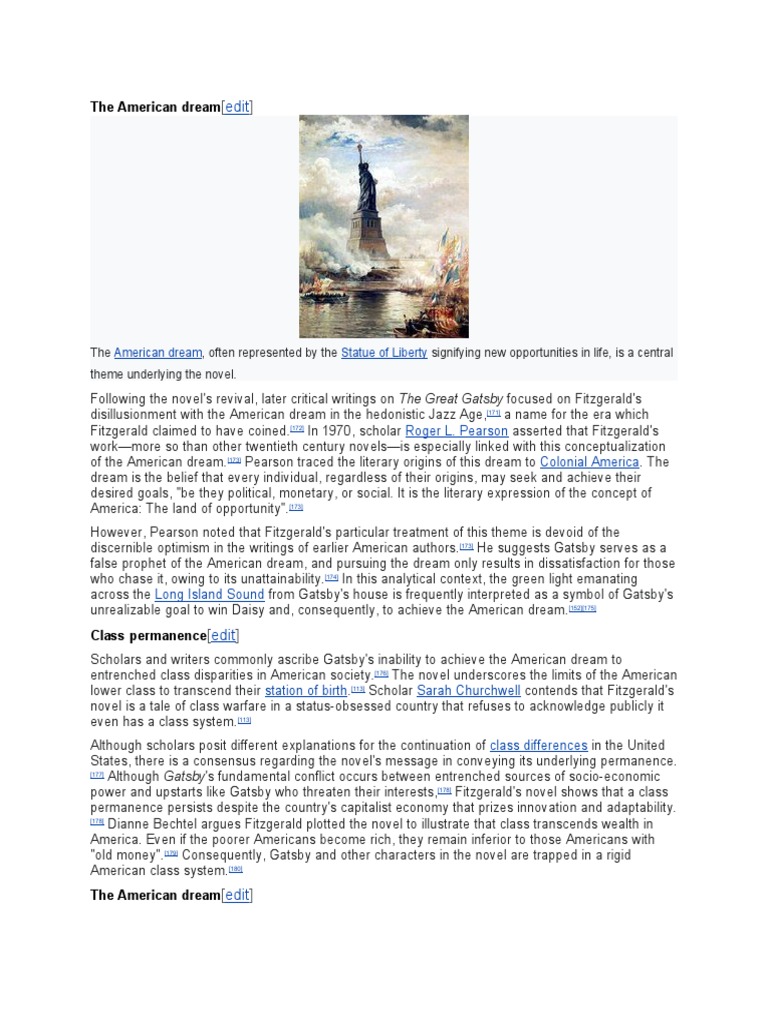 The American Dream | PDF | The Great Gatsby | American Dream