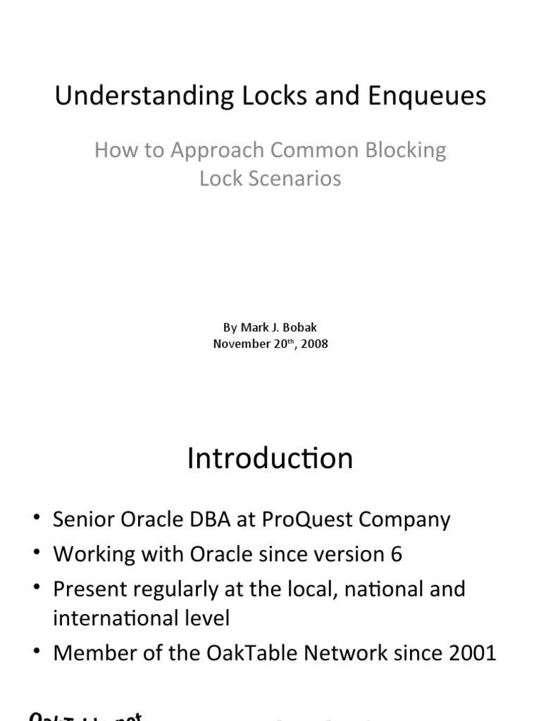 Understanding Locks and Enqueues | PDF | Databases | Computer Engineering