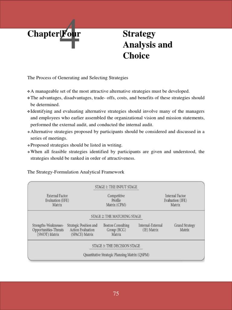 Chapter 4 Strategy Analysis and Choice | PDF | Swot Analysis ...