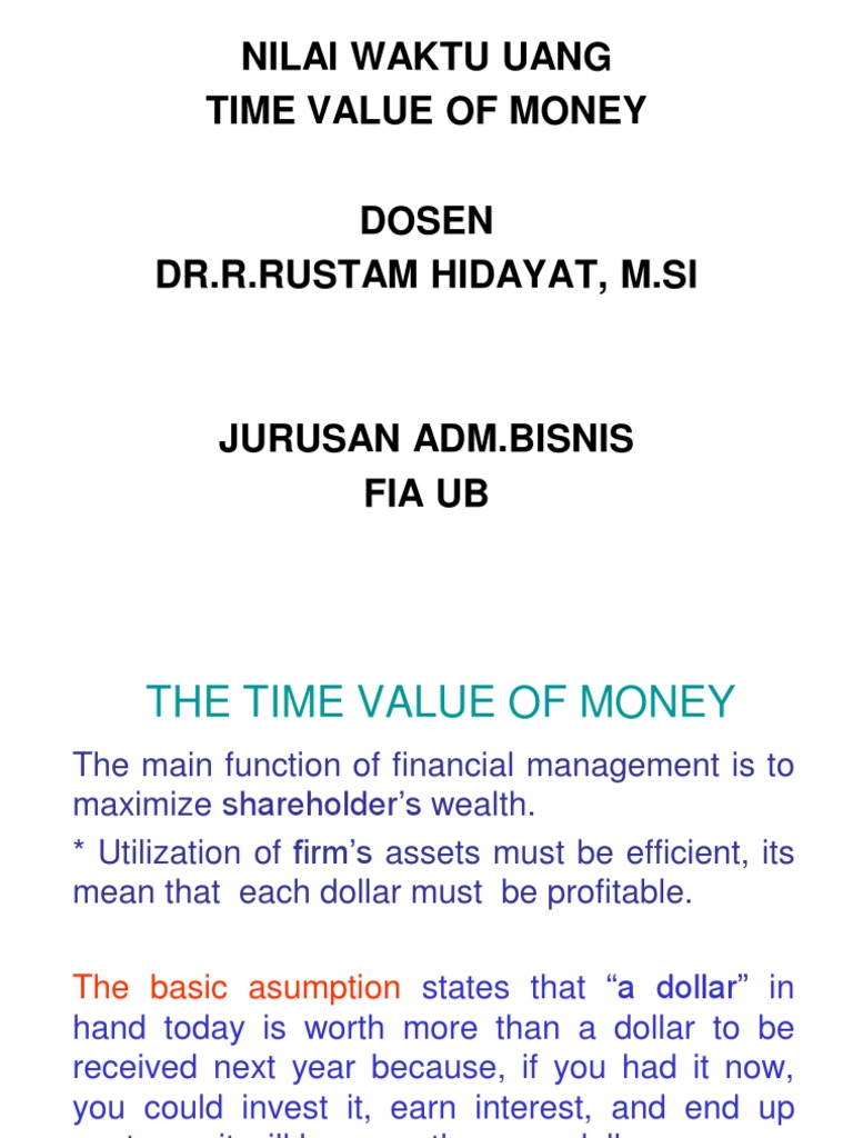 The Time Value of Money | Descargar gratis PDF | Present Value | Interest