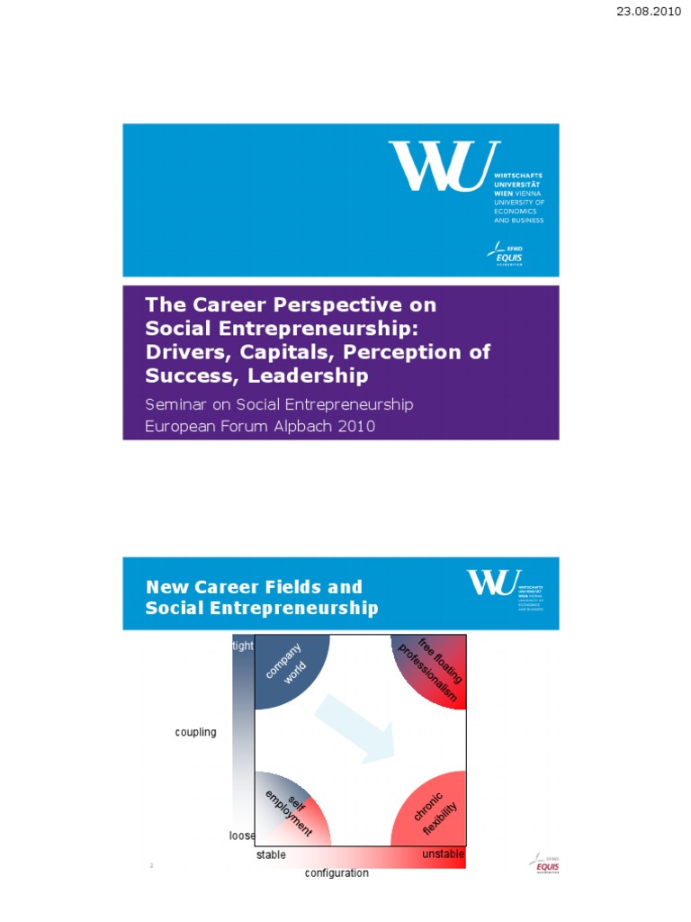 Career Perspectives in Social Entrepreneurship: An Analysis of Capital ...