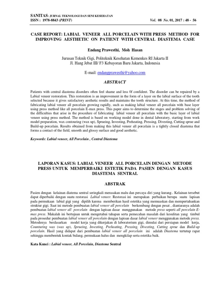 Case Report Labial Veneer All Porcelain d83f225d | PDF