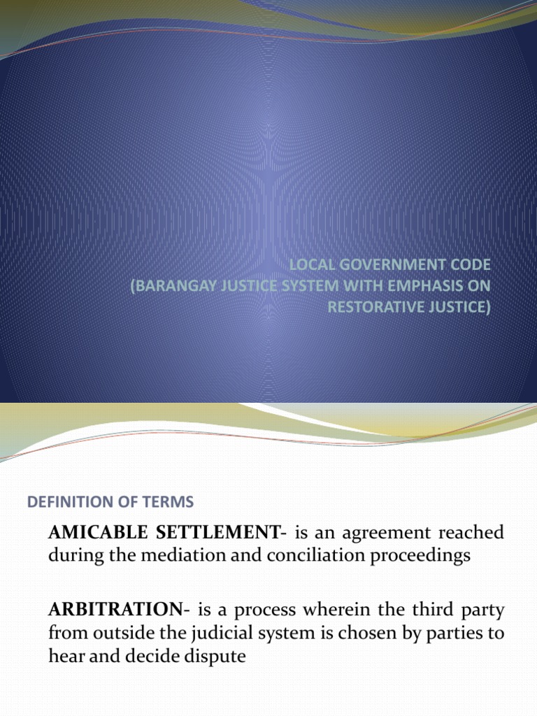 PSJLC - Local Government Code (Brgy Justice System With Emphasis On ...