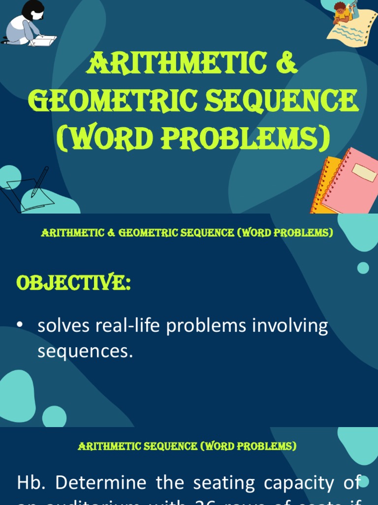 ARITHMETIC & GEOMETRIC SEQUENCE (Word Problems) | PDF | Mathematics ...