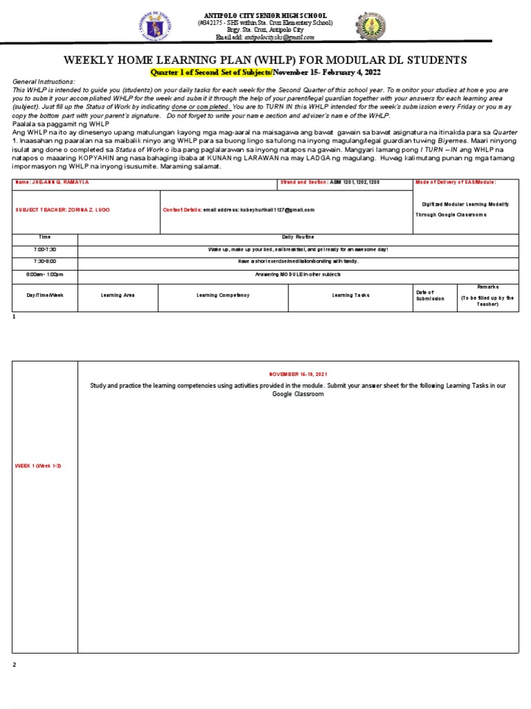 Week 1 WHLP Fabm2 | PDF | Communication | Pedagogy
