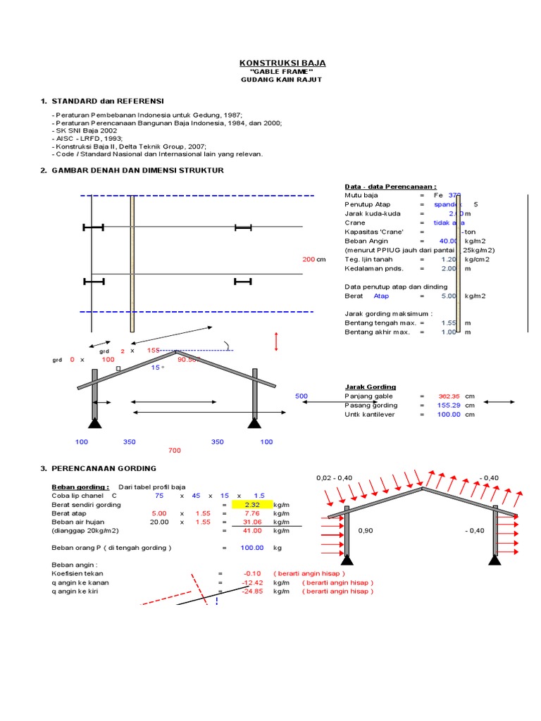 1.struktur Gable Frame | PDF
