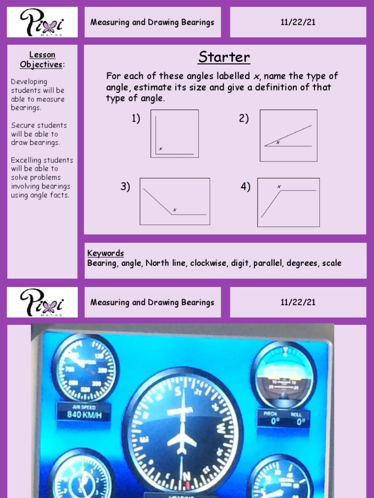 Maths - Bearings | PDF | Angle | Geometry