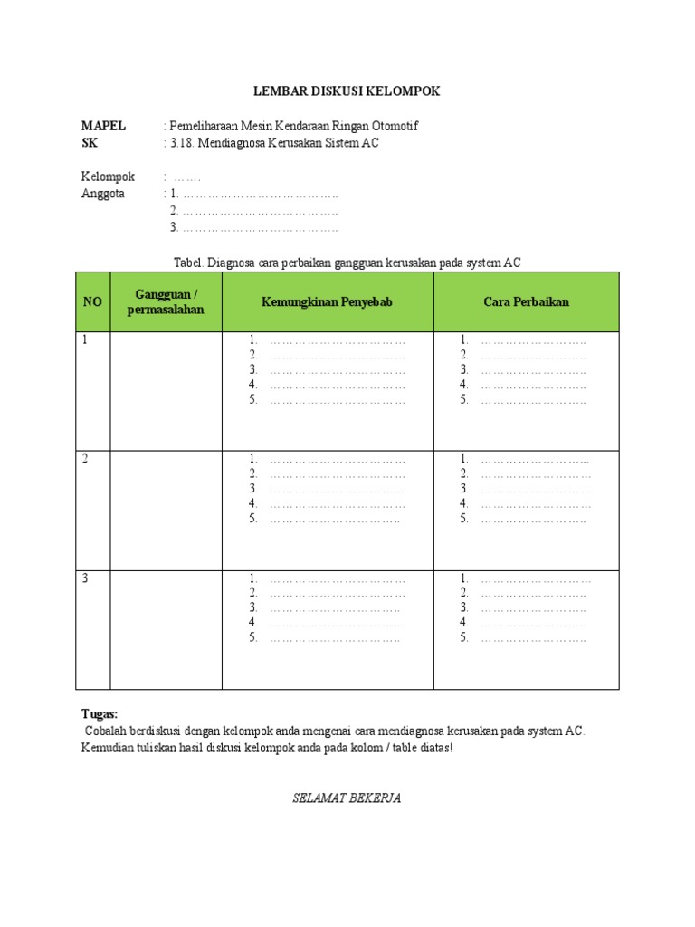 Lembar Diskusi Kelompok | PDF