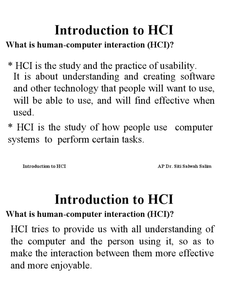 Introduction To HCI: What Is Human-Computer Interaction (HCI) ? | PDF ...