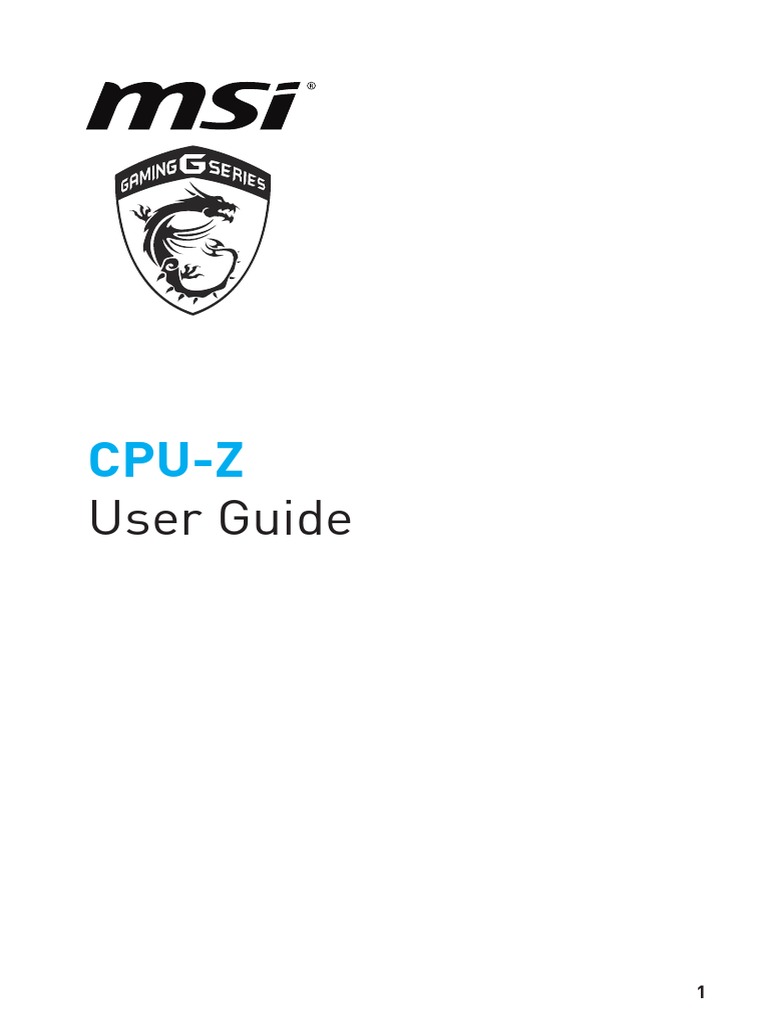 CPU Z User Guide EN | PDF