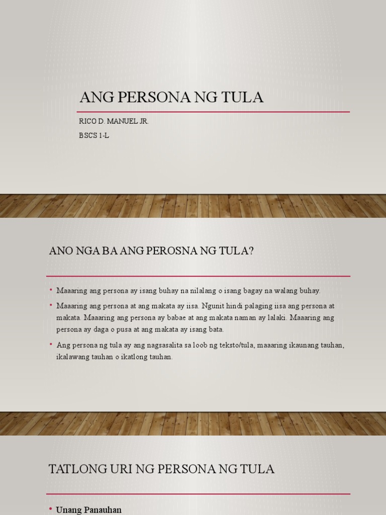 Persona NG Tula | PDF