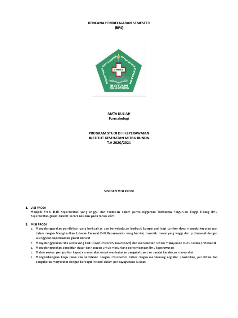 Rps SP Farmakologi | PDF | Karier & Perkembangan