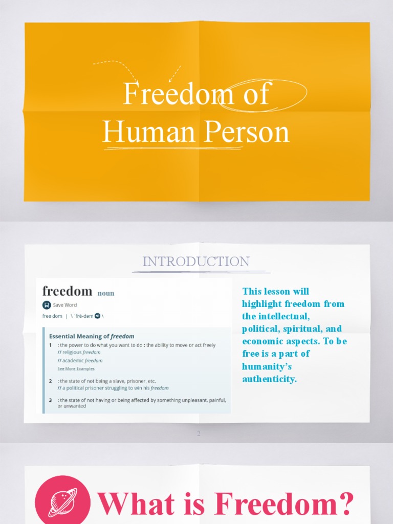 Freedom of Human Person | PDF | Liberty | Free Will