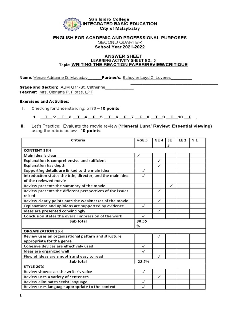 EFAPP-LAS-5-Macaday and Loveres-ABM-and-GAS-2021-2022 | PDF