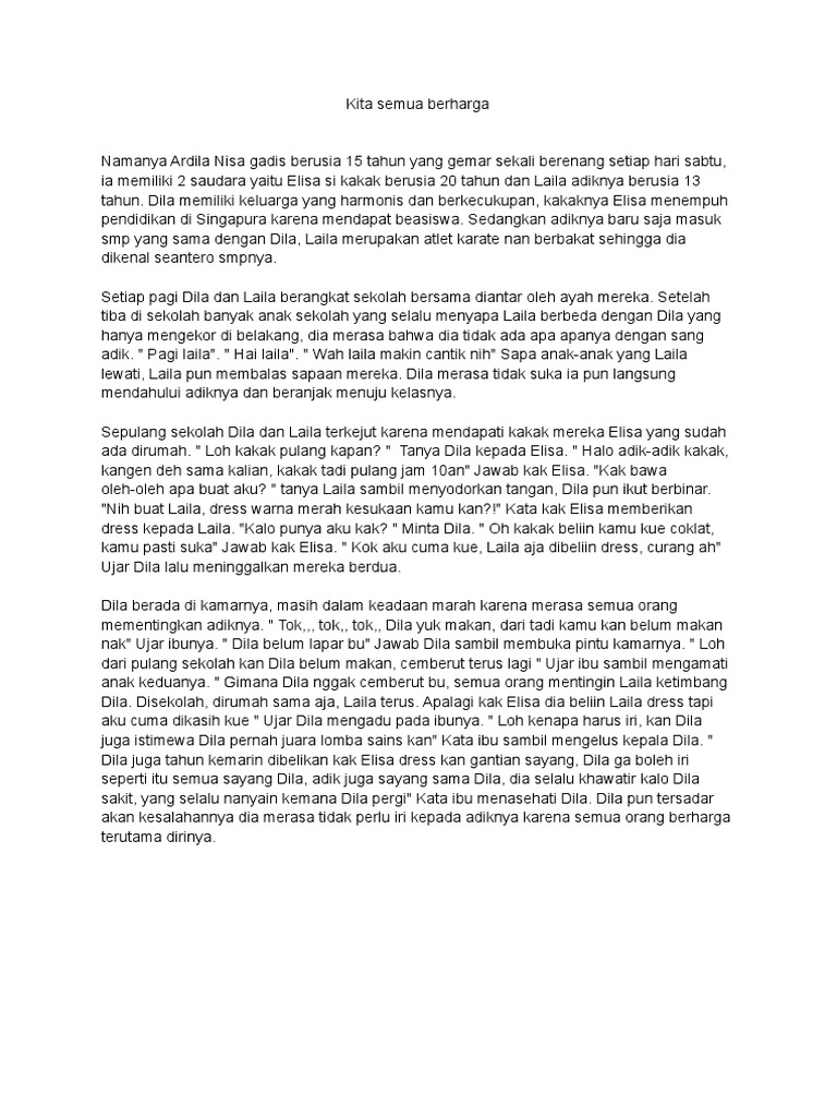 Cerpen Kekeluargaan | PDF