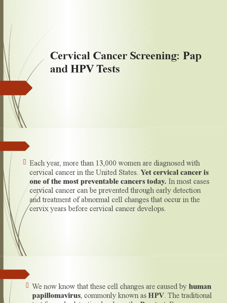 Cervical Cancer Screening | PDF | Cervical Cancer | Sexual Anatomy