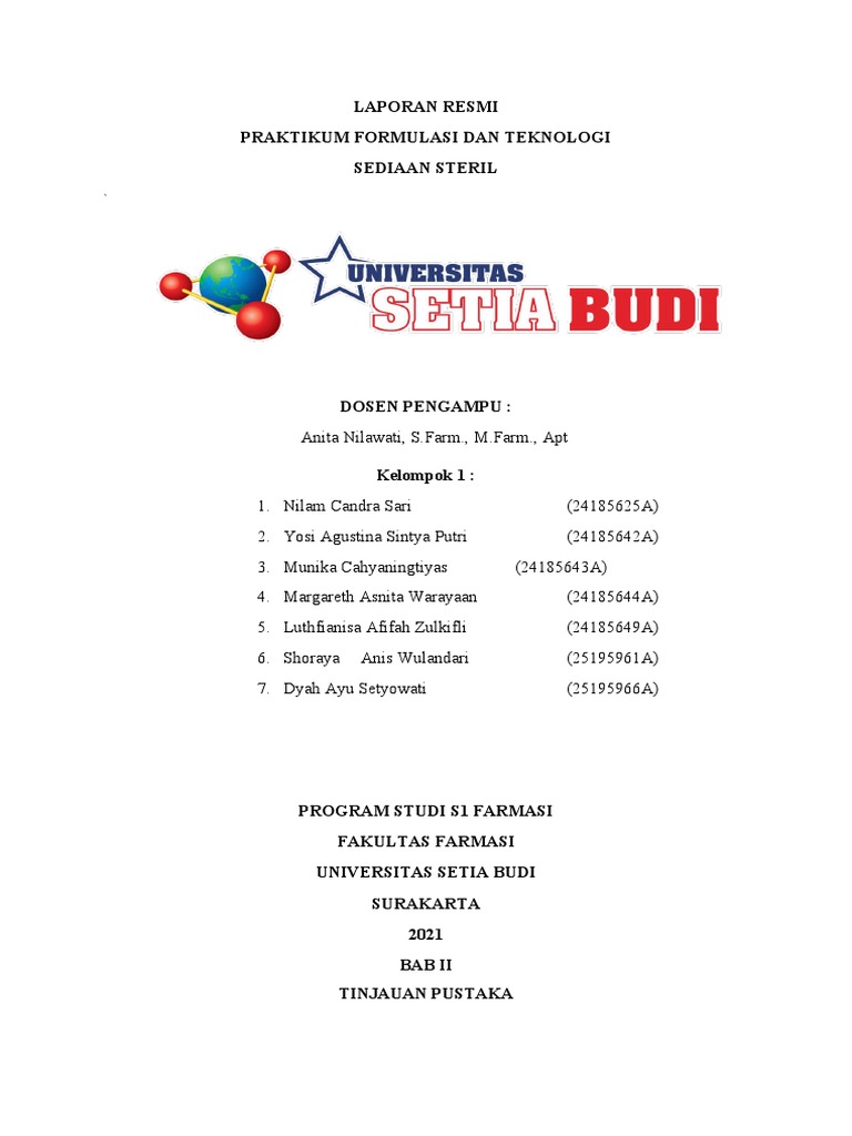 Laporan Resmi Kelompok 1 Prak - Ftss | PDF