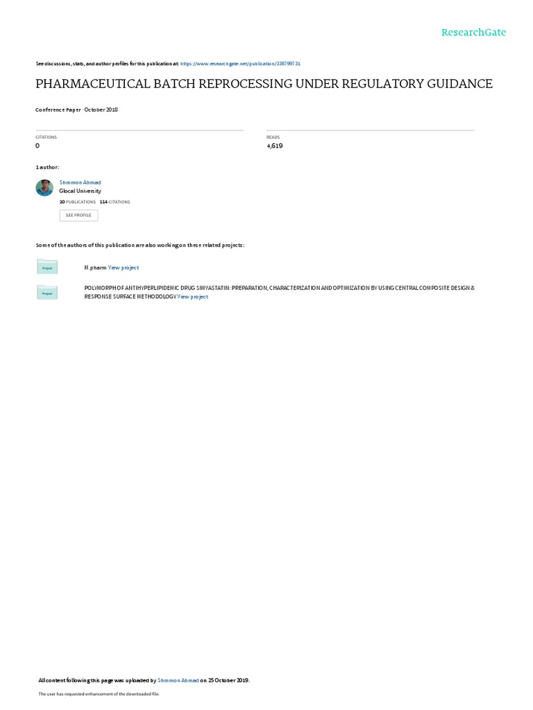 Pharmaceutical Batch Reprocessing Guide | PDF | Business
