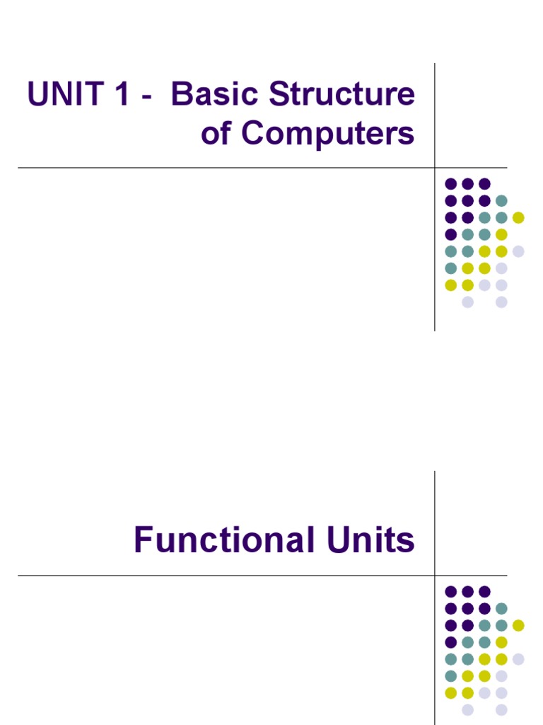 Unit 1 Basic Structure Of Computers Pdf Computer Data Storage Central Processing Unit 