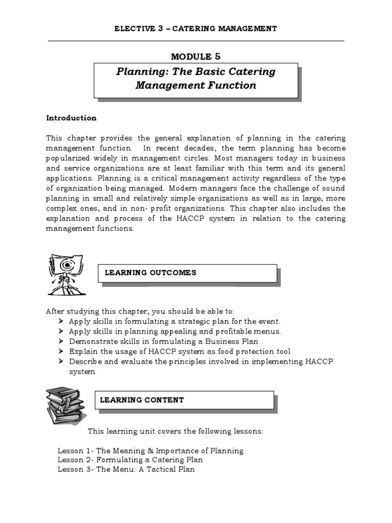 Catering Management Planning Module | PDF | Menu | Foods