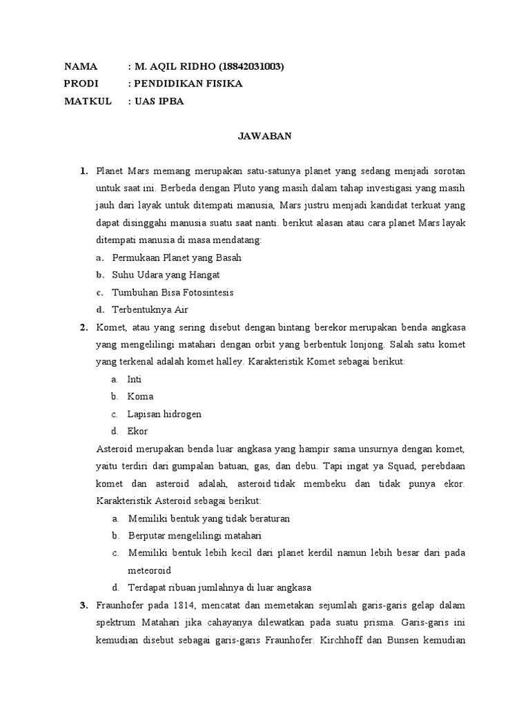 Uas Ipba (Aqil) | PDF