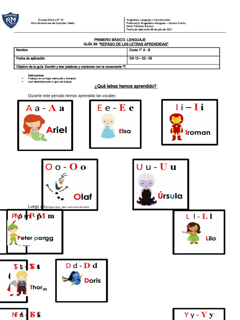 GUÍA 39 DE LENGUAJE Escribimos Con La Letra F | Descargar gratis PDF ...
