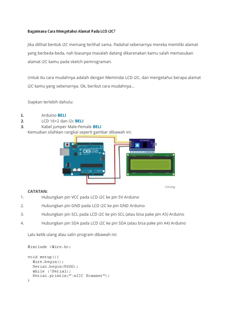 Bagaimana Cara Mengetahui Alamat Pada LCD I2c | PDF