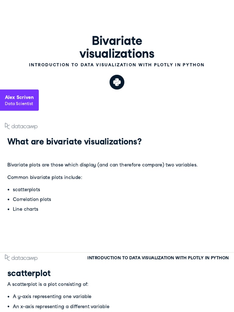Bivariate Visualizations: Alex Scriven | PDF | Scatter Plot | Correlation And Dependence