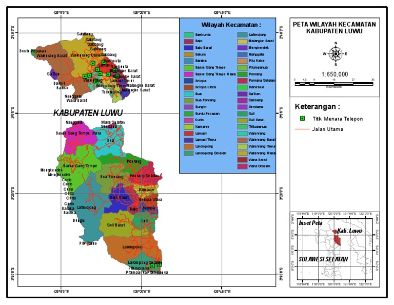 Peta Wilayah Kecamatan di Kabupaten Luwu | PDF