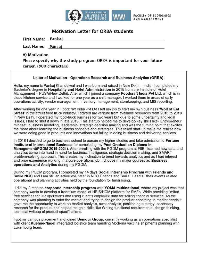 WS 2020 ORBA - Motivation - Letter - Formular 04 2020 SK | PDF ...