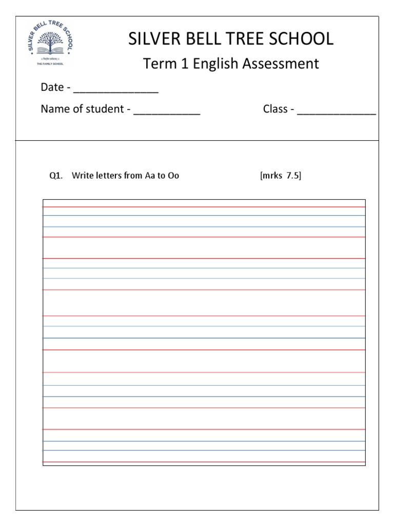 English Term-1 Paper LKG | PDF