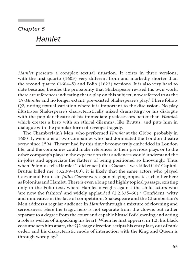 Hamlet - The Cambridge Introduction To Shakespeare - S Tragedies ...